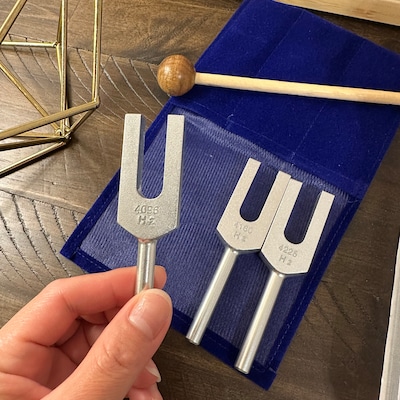 528 Hz Gold Finish Tuning Fork Part of Solfeggio for Sound Healing With ...