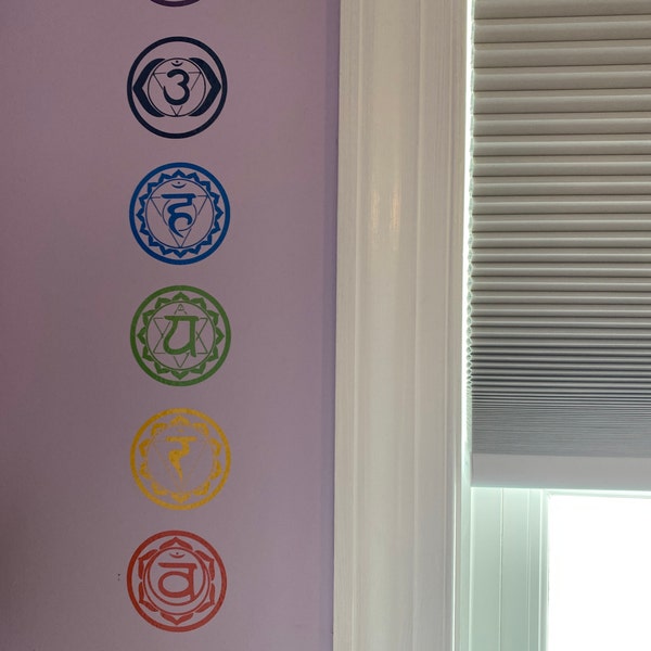 7 Chakra Symbol Decals - Set of 7 Chakra - Chakra Wall Decals - Vinyl ...
