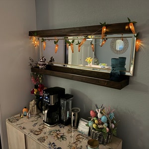 Wood Wine Rack the Ryan Wall Mounted Shelf & Hanging Stemware Glass ...