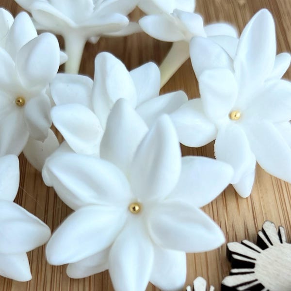 Blooming Pikake Clay Flowers, White Pikake, Pikake Clay Flowers for ...