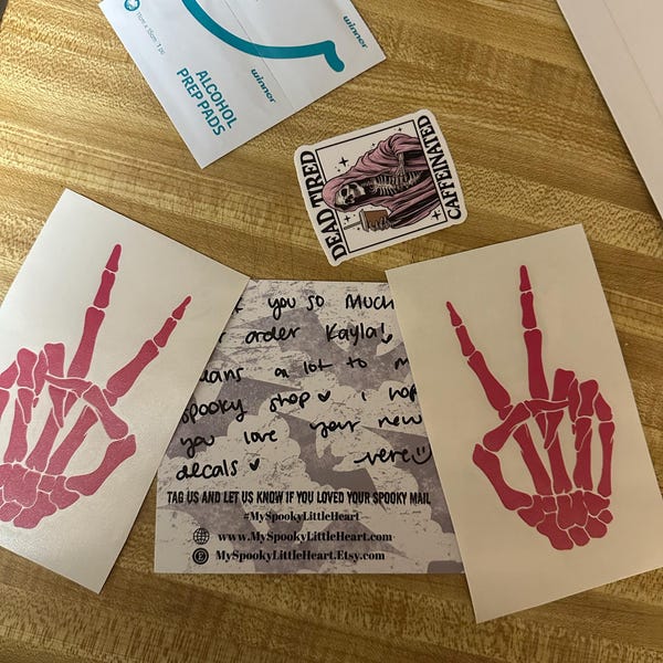 Skeleton Wave, Side Mirror Decal, Wave Dammit, Skeleton Peace Hand ...