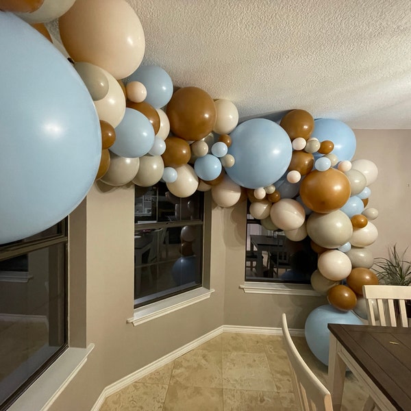 Western Balloon Garland Kit – Rustic DIY Balloon Arch in Blue & Mocha ...