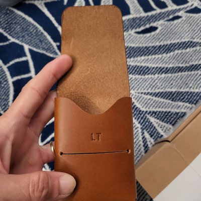 Personalized Minimalist Leather Wallet Card Holder, Coins, Slim Minimal ...