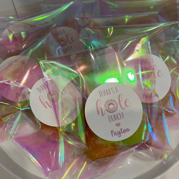 Pink Donut Hole Stickers, Thank You Labels, Hole Bunch, Donut Birthday ...
