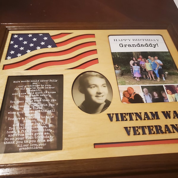 11x14 Vietnam War Veteran Laser Engraved Picture Frame With 2 Photo ...