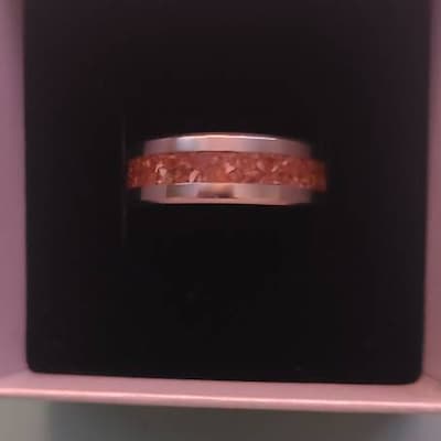 8mm Fumed Cherry Bentwood With Crushed Dark Green Opal and Rose Gold on ...