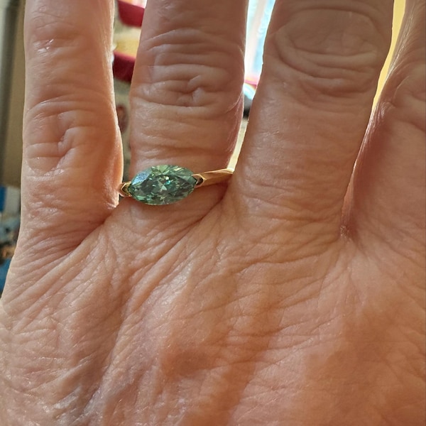 Lozenge Cut Moissanite Diamond Wedding Ring 2.50 Ct Bezel Set Lozenge ...