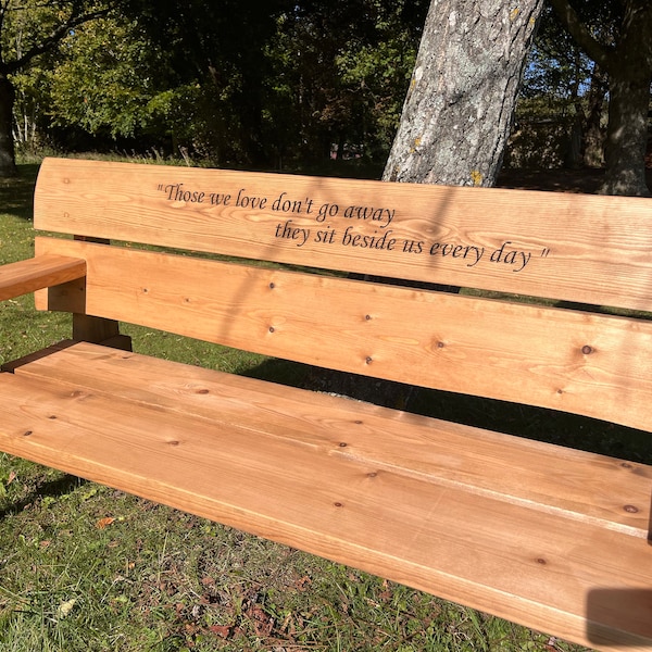 Quality Rustic Memorial Heavy Duty Personalised Garden Bench Built to ...
