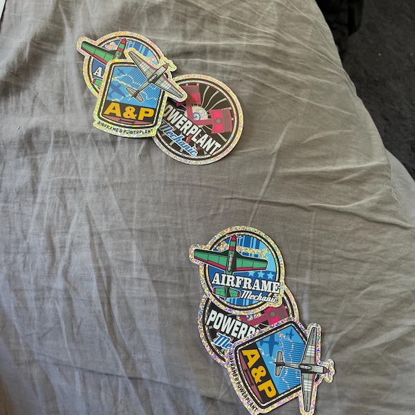 A&P Airframe Powerplant Mechanic Glitter Sticker - Etsy