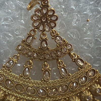 Pakistani Indian Punjabi Gold Polki Nath Nose Ring Nathni Dilkash ...