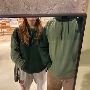 Two Matching Colorblock Hoodies, Green and Sand Two Tone Sweaters, Gift ...