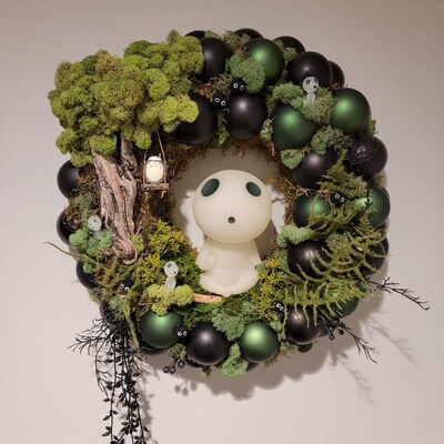 Anime Wreath, Cherry Blossom, Anime Decor, Kawaii,moss Wall Decor, Moss ...