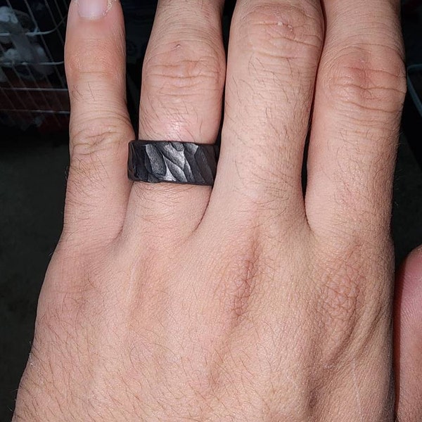 Black Hand-forged Ring - Etsy