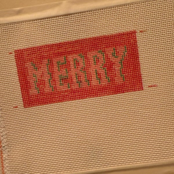 Merry Needlepoint Pattern| 13 Mesh Pattern Chart | Digital Needlepoint ...