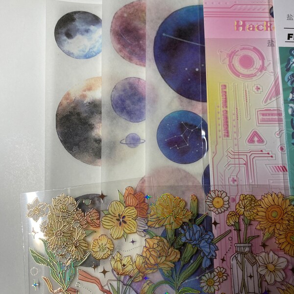 3 Sheets, Star Stickers, Galaxy Stickers, Cosmic Stickers, Planet ...