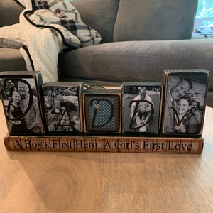 Daddy Photo Block, Customized Daddy Sign Word Blocks With Pictures, Dad ...
