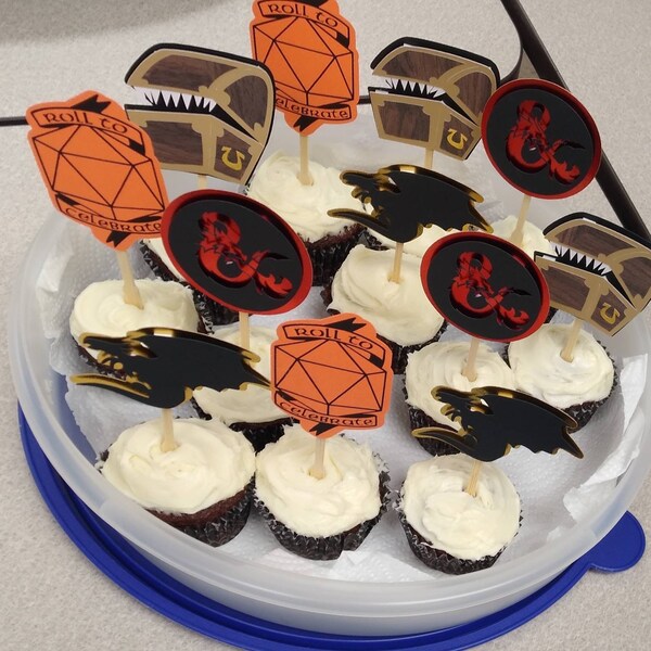 Dungeons and Dragons Cupcake Toppers/ D&D Cake Decor/party Decor/dnd ...