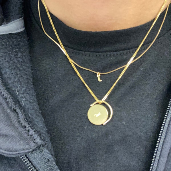 Spinner Pendant Necklace With Curb Chain by Caitlyn Minimalist • Custom ...