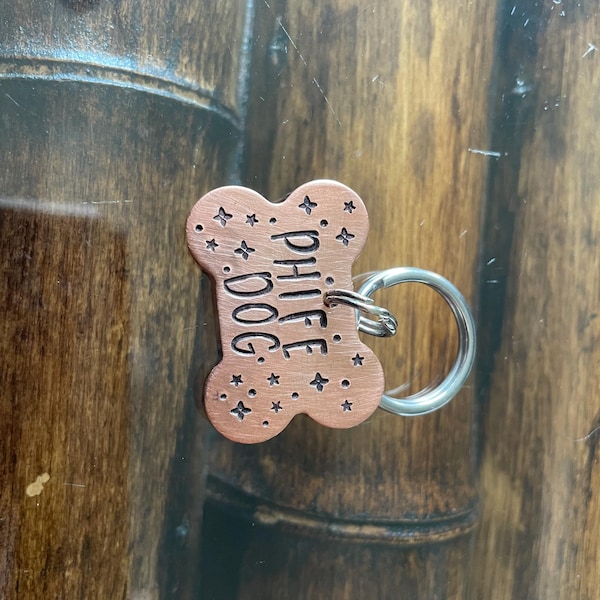 Hand Stamped Pet ID Tag - Personalized Pet/dog Tag - Dog Collar Tag ...