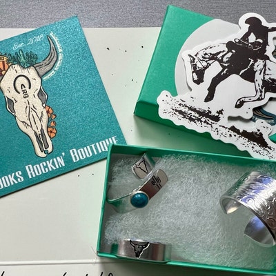 Turquoise Wrap Ring, Western, Rodeo, Steer, Cow, Skull, Country ...