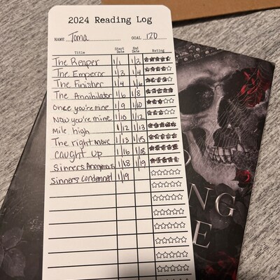 Reading Log Bookmark, Book Tracker, Reading List, Progress Tracker ...
