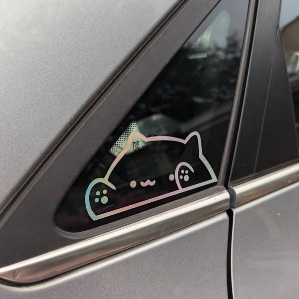 Peeking Bongo Cat Car Planner Laptop Cup Vinyl Decal Sticker - Etsy