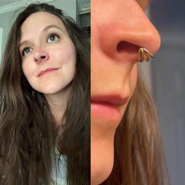 Tiny 1mm 1.5mm 2mm Nose Studs Diamond Nose Rings 14K Gold Plated Nose Bone Thin 22 Gauge Nose ...