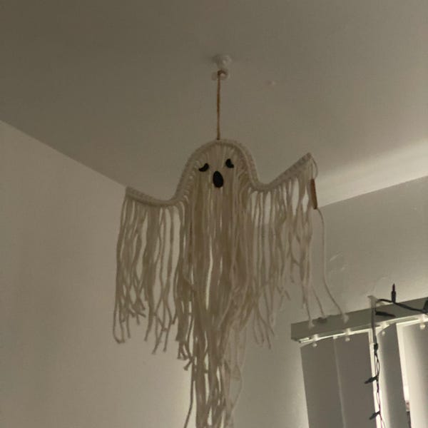Macrame Halloween Ghost, Rope Ghost, Halloween Ghost, Ghost Decorations ...