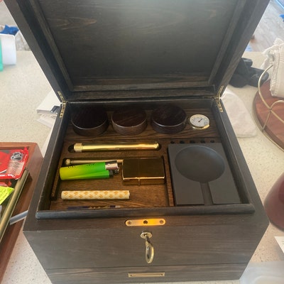 Smell Proof Ash Wood Stash Box Kit-elevate Your Cannabis Experience ...