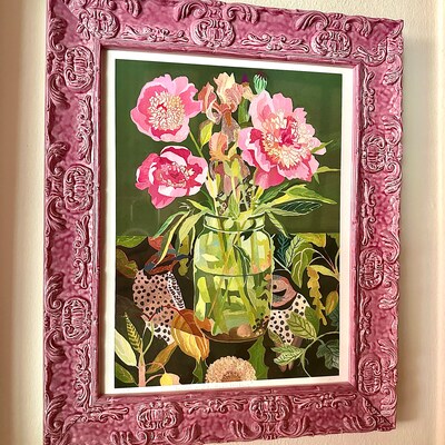Victorian Picture Frames Pink Purple Glossy Lacquer Ornate Funky ...