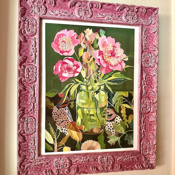 Victorian Picture Frames Pink Purple Glossy Lacquer Ornate Funky ...