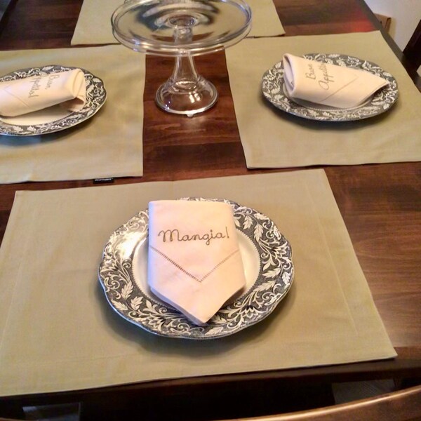 Mah Jongg |cocktail Napkins Linen Asian Chinese Love Mahj Bar Cart ...