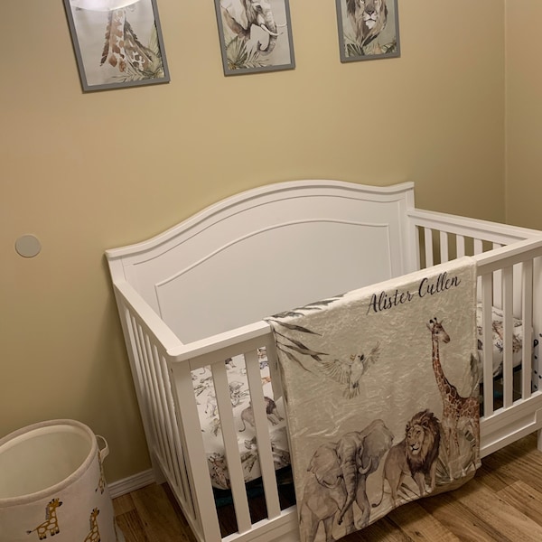 Safari Crib Bedding Set, Safari Animal Baby Bedding Set, Safari Crib ...