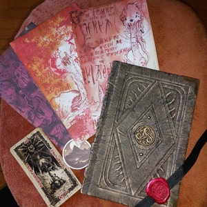 Grand Demonic Grimoire With 4 Eyes Large Dark Necronomicon, Black ...
