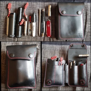 Tool Wallet V1 EDC Small Handmade Leather Free Laser Engraving. Hand ...