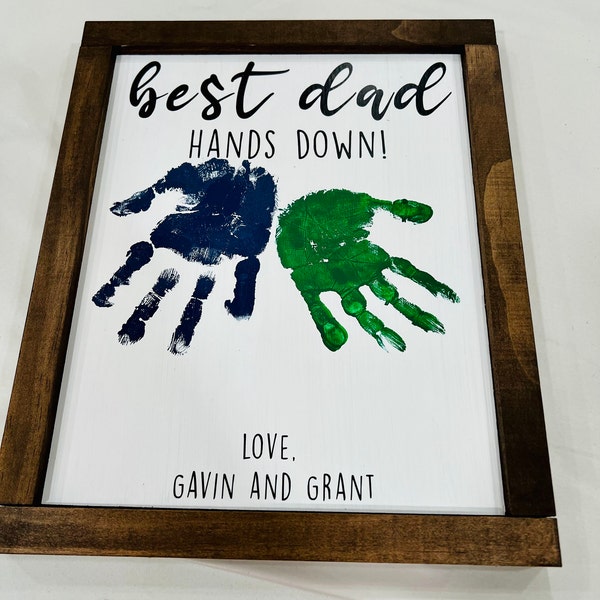 DAD - Father's Day Gift, Father's Day Sign, DIY Handprint Sign, Gifts ...