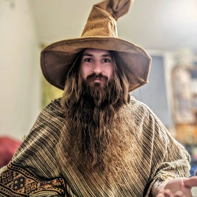 Grey crooked Mage Witch Hat / Wizard Hat / Pointy Hat / Mage, Sorcerer ...