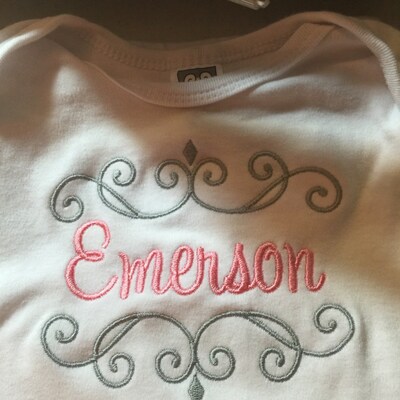 Elegant Monogram Font Frame Machine Embroidery Design 4 Sizes - Etsy