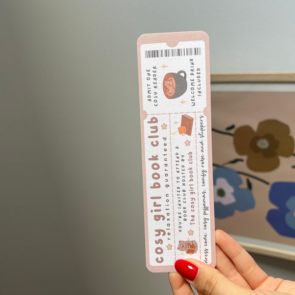 Cosy Girl Book Club | Coffee and Book Lover Bookmark | Fall Bookmark ...