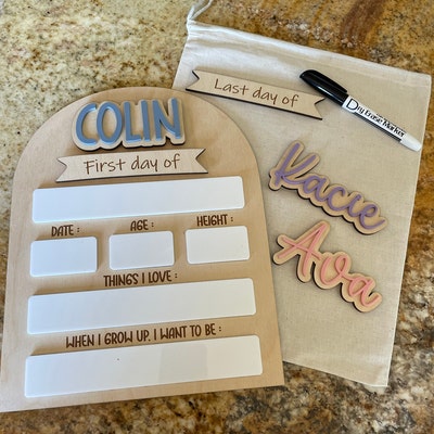 First Day of School Sign, Custom Interchangeable Board, Back to School ...