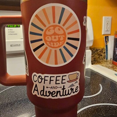 Outdoor Adventure Stickers for Water Bottles, Camping Hiking Sticker ...