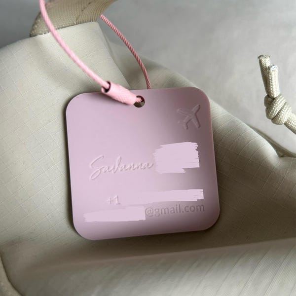 Personalized Engraved Luggage Tag, Acrylic Name ID Tag for Suitcase - Etsy