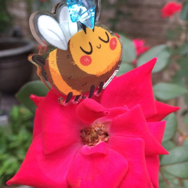 Chubby Bees Acrylic Keychains 1.5 in Double-sided Bumblebee Charm Cute ...