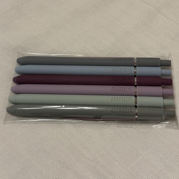 Custom Colored Ink Pens｜personalized Pens｜set of 5 Custom Engraved ...