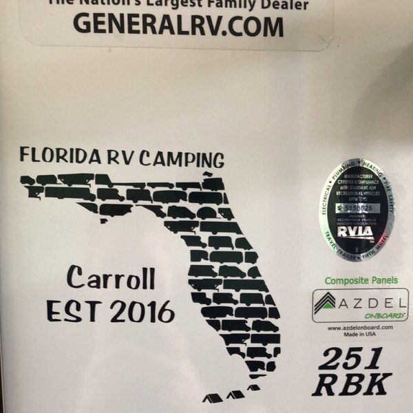 Florida RV Camper Decal - Camping Decal, Florida Camping Decal, RV ...