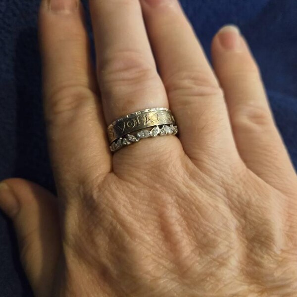 Custom 1 Mm Secret Message Ring, Hidden Quote Jewelry, Initial Ring ...