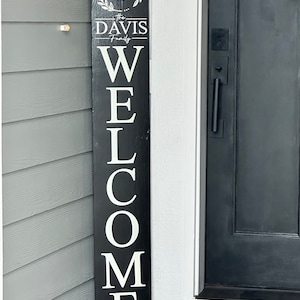 Welcome Last Name Porch Sign, Last Name Sign, Vertical Welcome, Porch ...