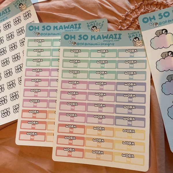 Kawaii Work Schedule Planner Stickers - Work Schedule Sticker - Work ...