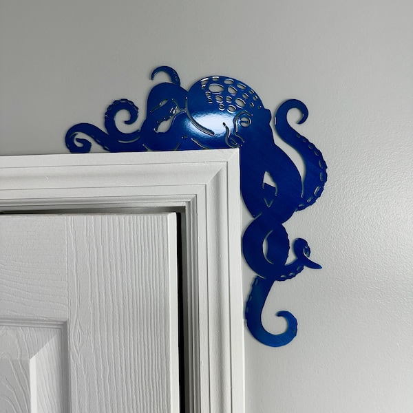 Octopus Door Frame Topper Metal | Door Frame Corner Sign | Metal Wall ...