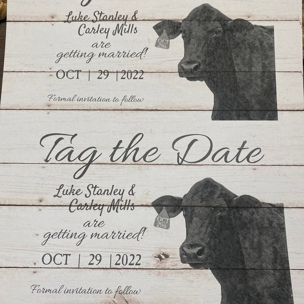 Hereford Cow Invitation | Farmhouse Wedding | Cowgirl Wedding | Cowboy ...